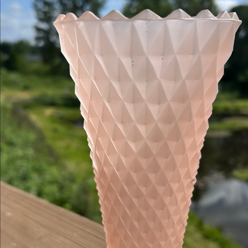 Indiana Glass | Accents | Vintage Indiana Glass Pink Frosted Satin ...